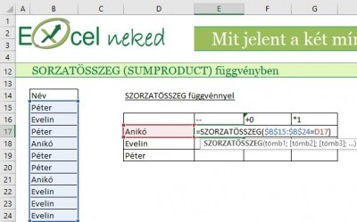 Mit jelent a két mínuszjel az Excel függvényekben? - Excelneked.hu