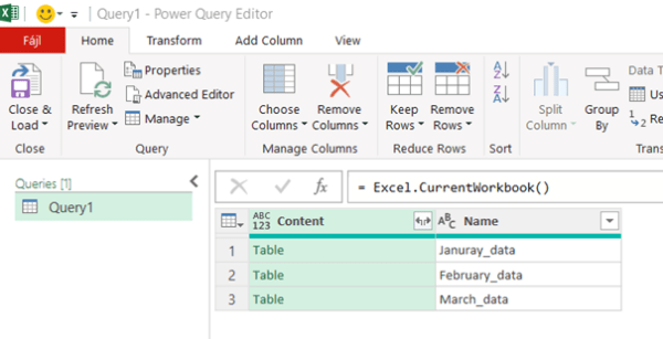 Append tables from workbook - Power Query - Excelneked.hu